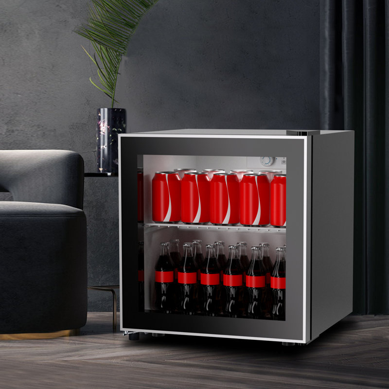 ADT 48 Can Mini Fridge with Glass Door 1.3 Cu.ft Beverage Cooler Refrigerator for Drink Soda Wine Reviews Wayfair
